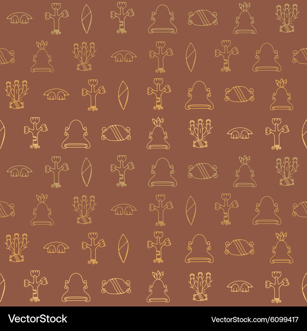 Seamless background with american indians relics Vector Image