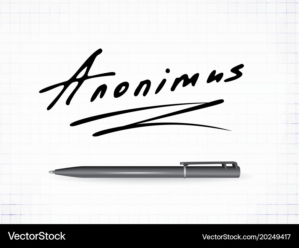 Signature anonimus icon Royalty Free Vector Image