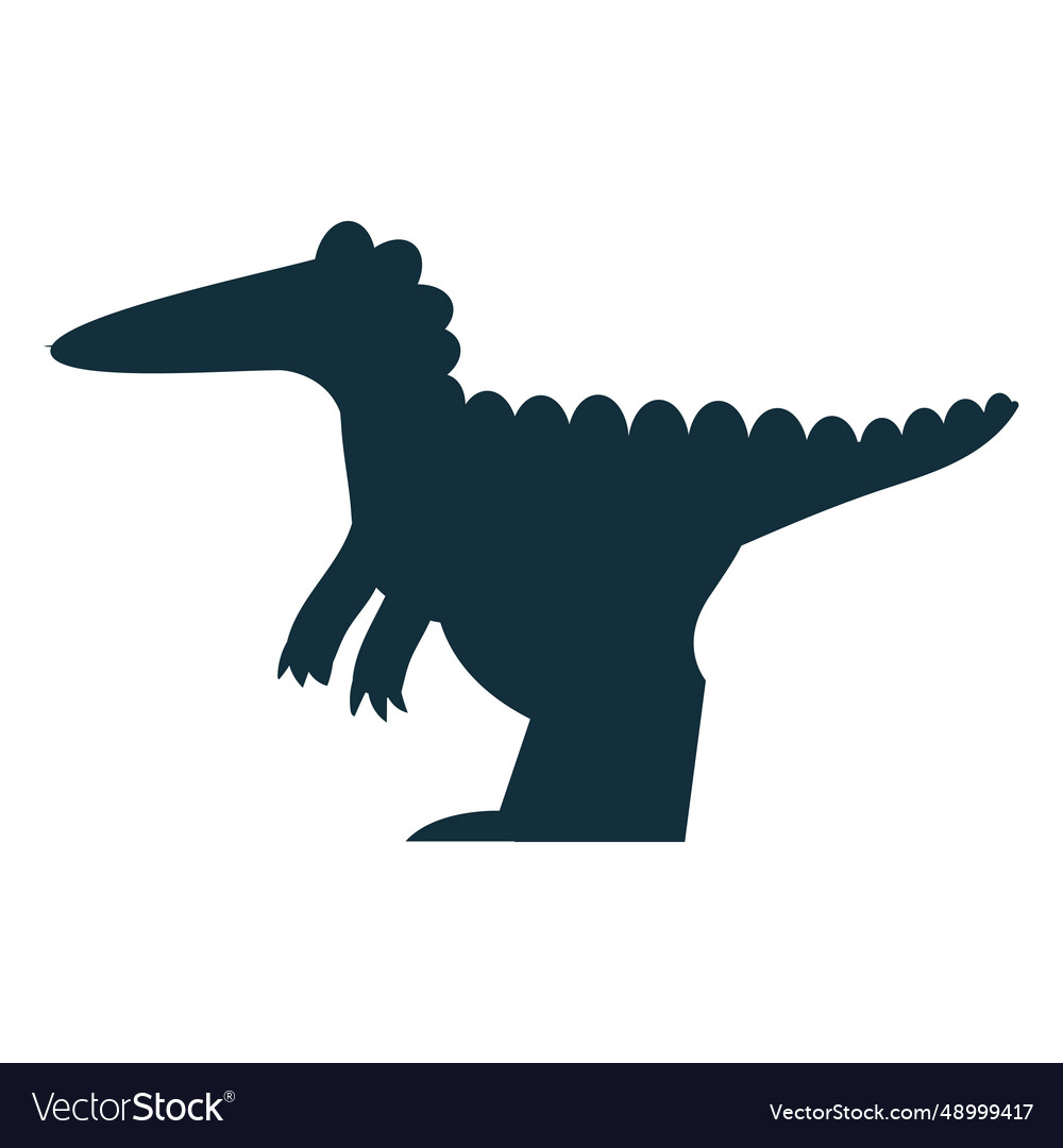 Silhouette spinosaurus dinosaur cute Royalty Free Vector