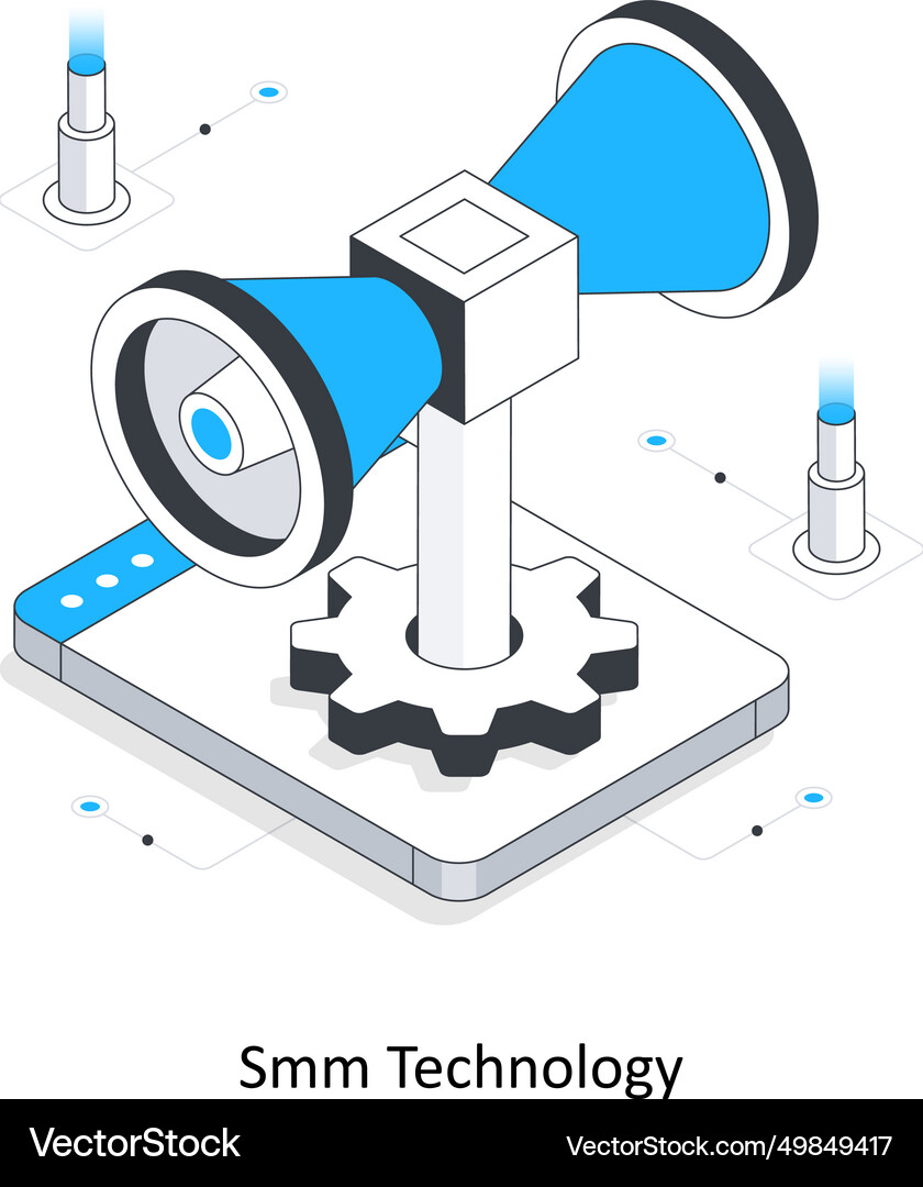 Smm technology isometric stock eps f Royalty Free Vector
