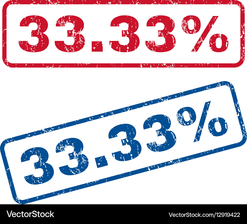 3333 percent rubber stamps Royalty Free Vector Image
