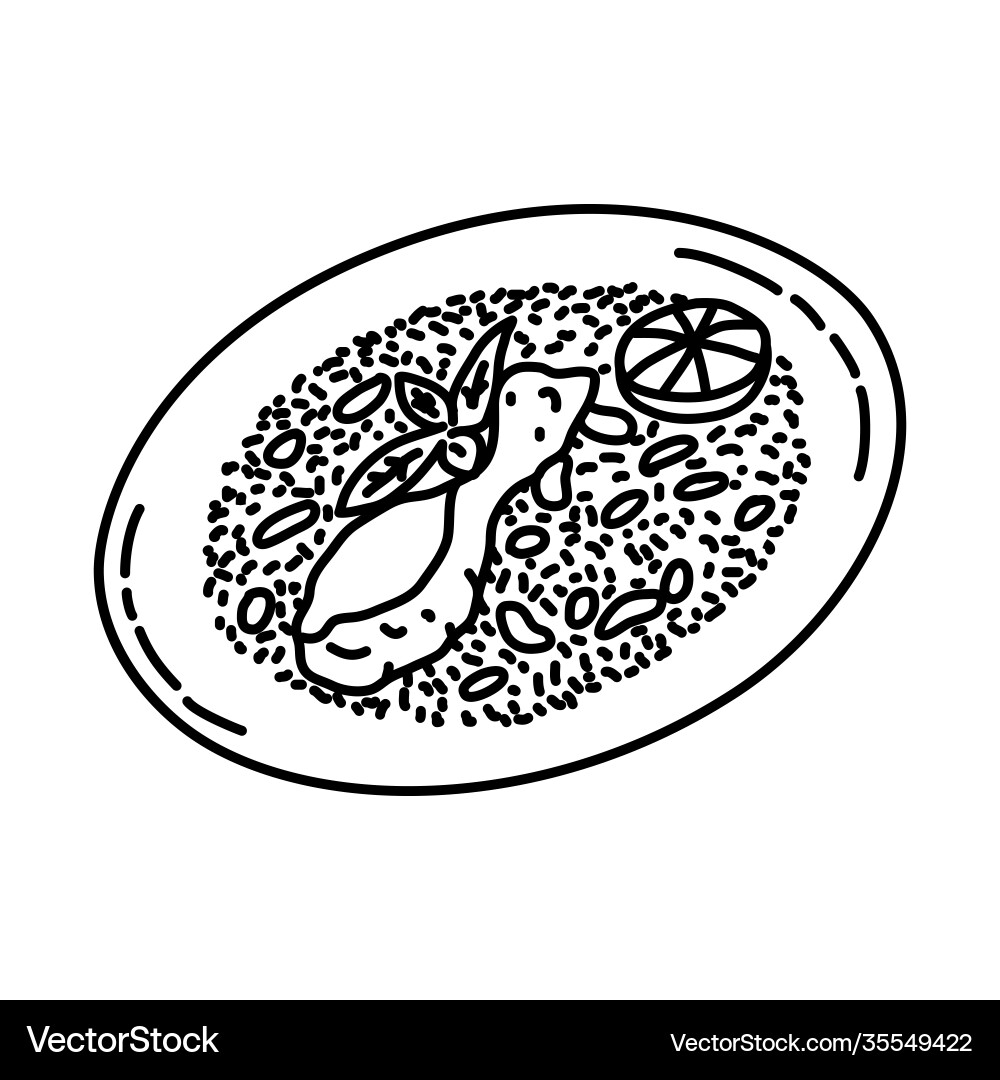 Biryani icon doodle hand drawn or outline Vector Image