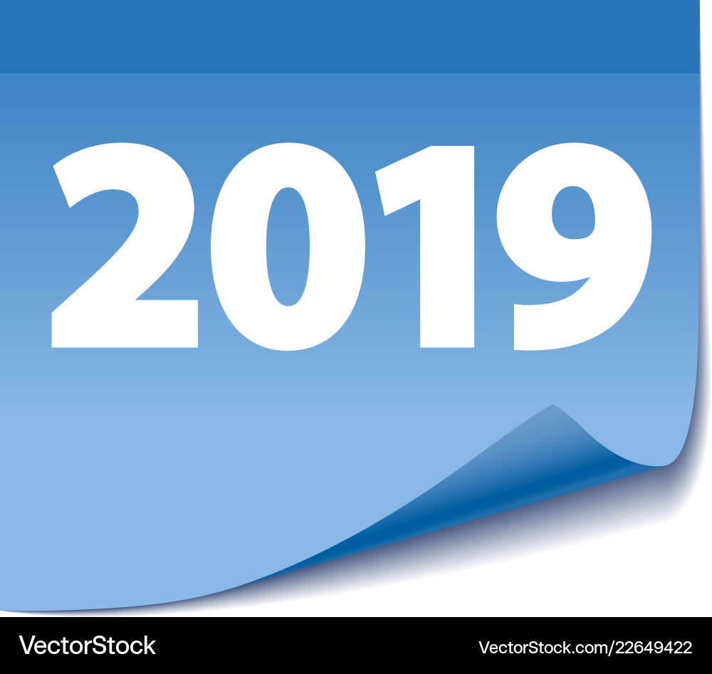 Blue sticky tape note with date new year Vector Image
