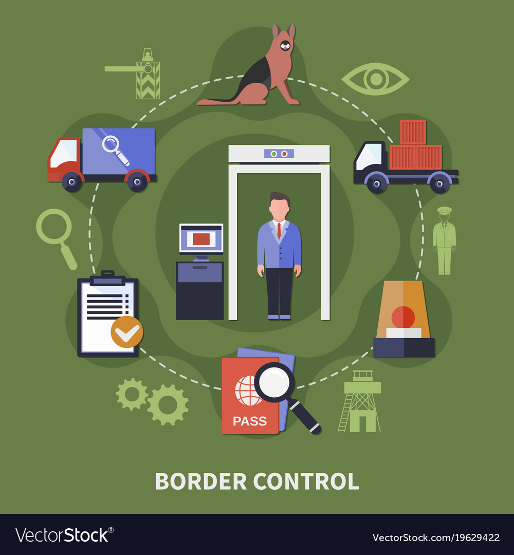 Border guard concept Royalty Free Vector Image