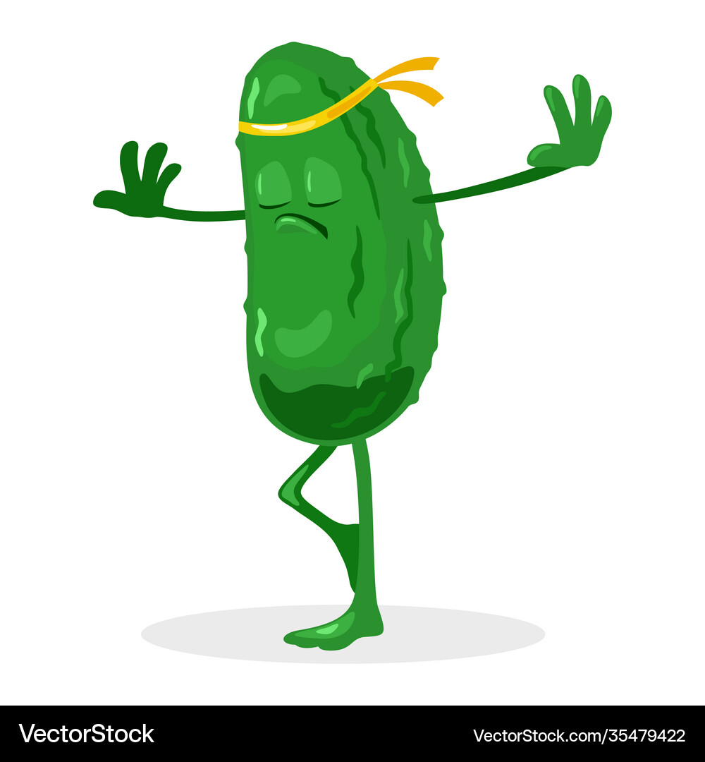 Cartoon superhero cucumber veggie Royalty Free Vector Image