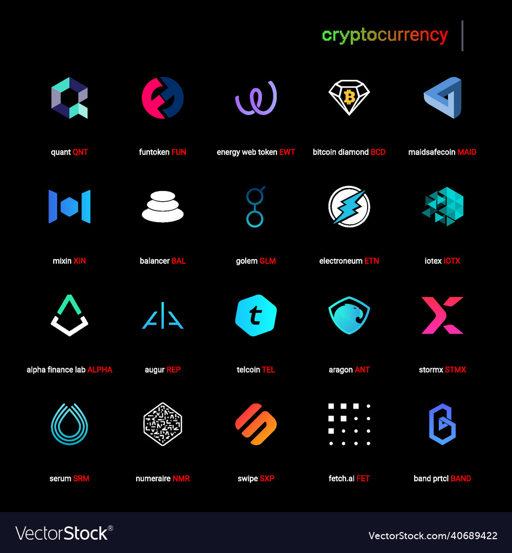 Crypto currency coins digital payment system Vector Image