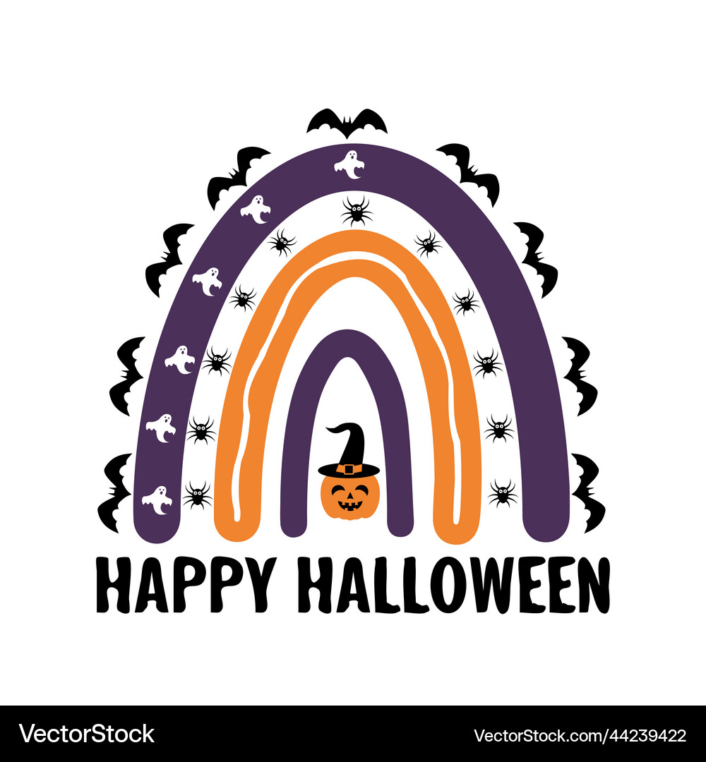 Cute Halloween Rainbow Template – Royalty-Free Vector | VectorStock