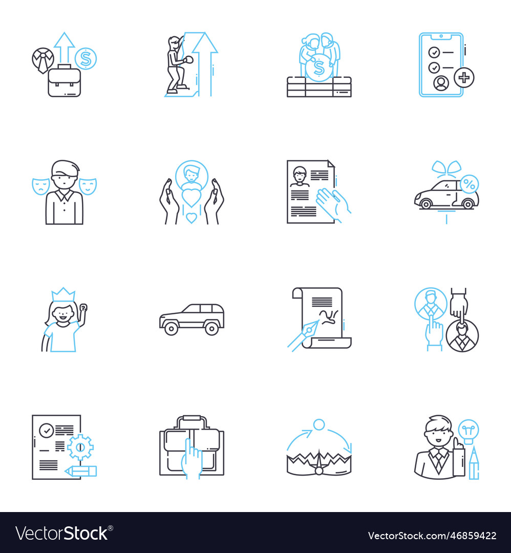 Employment linear icons set occupation job Vector Image