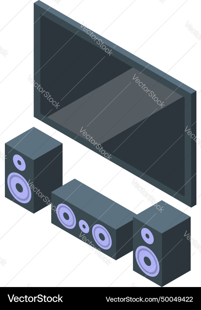 Home audio center icon isometric modern Royalty Free Vector