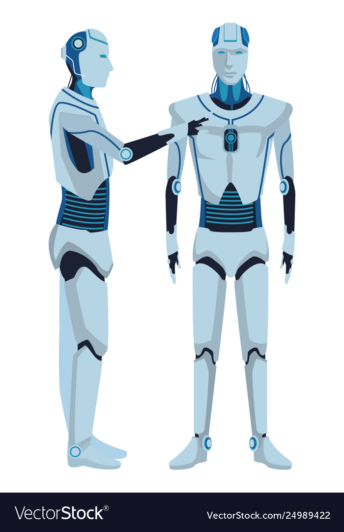 Humanoid robots avatar Royalty Free Vector Image