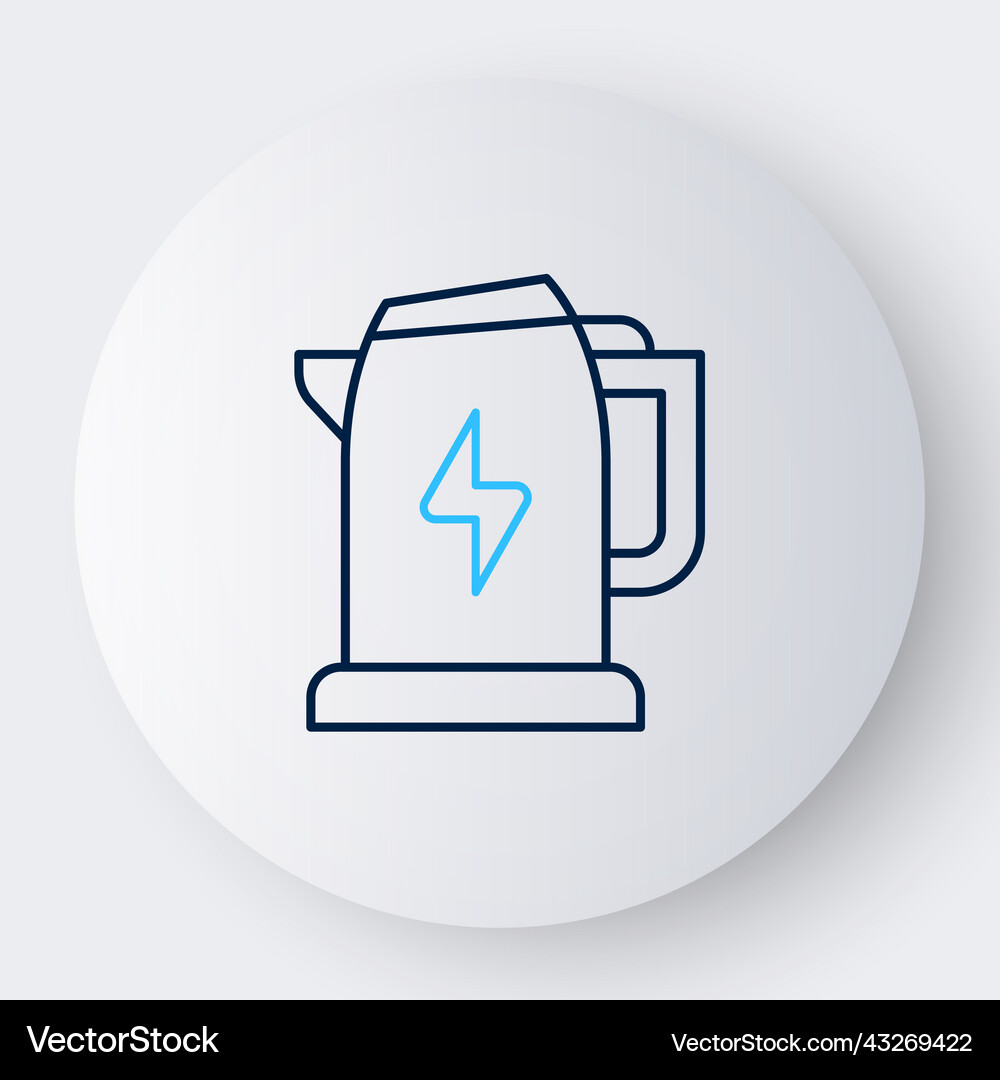 Line electric kettle icon isolated on white Vector Image