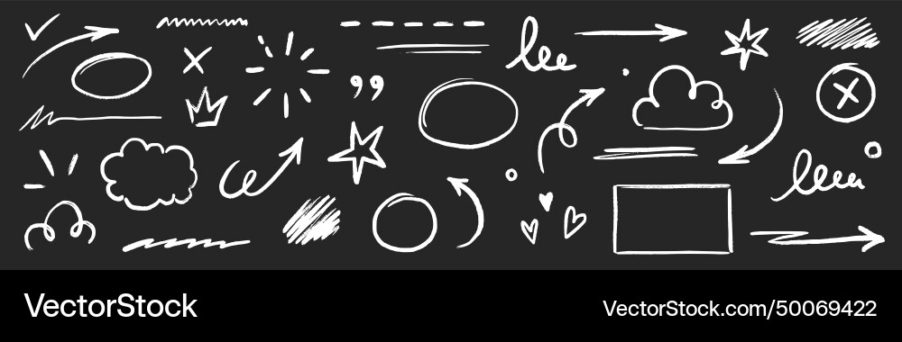 Line text highlight hand drawn pen brush marker Vector Image
