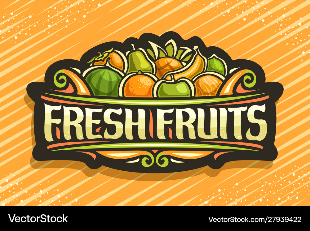 Logo for fresh fruits Royalty Free Vector Image