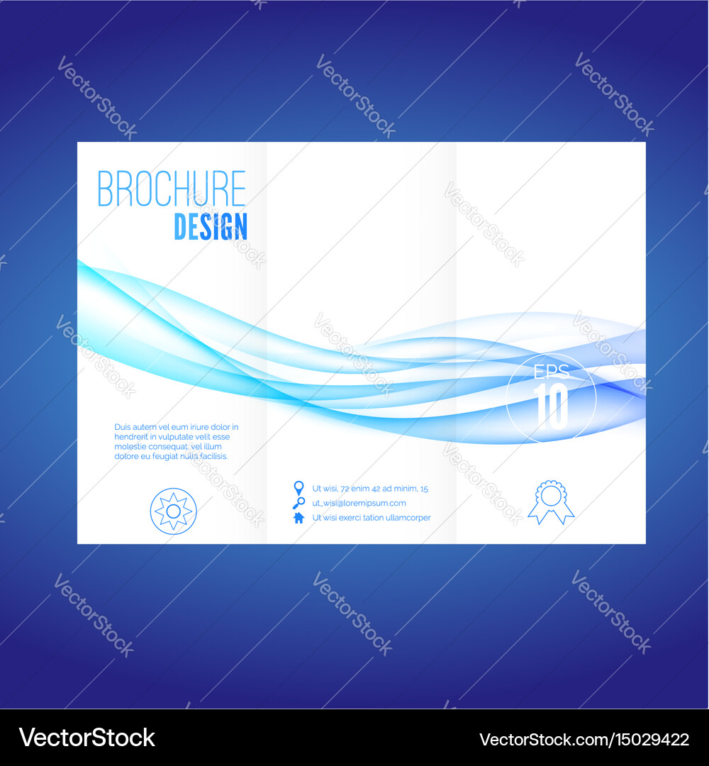 Modern futuristic abstract blue wave brochure Vector Image