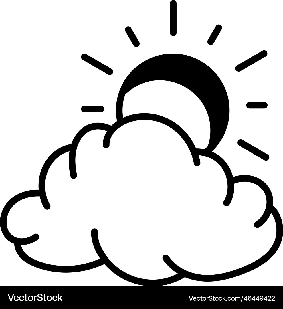 Partly cloudy Royalty Free Vector Image - VectorStock
