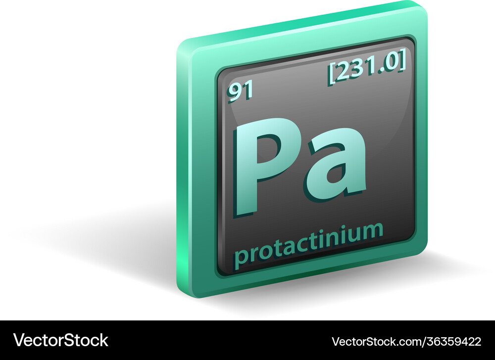 Protactinium chemical element chemical symbol Vector Image