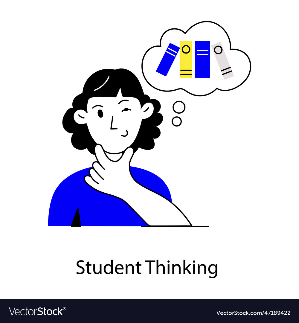 Student thinking Royalty Free Vector Image - VectorStock