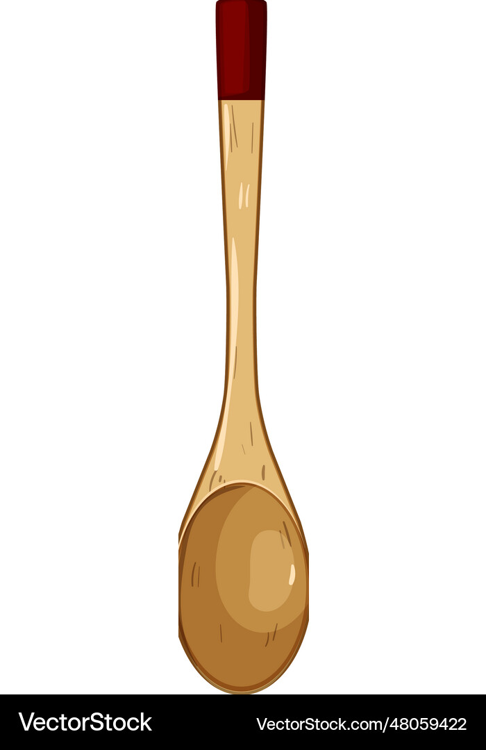 Top wooden spoon cartoon Royalty Free Vector Image
