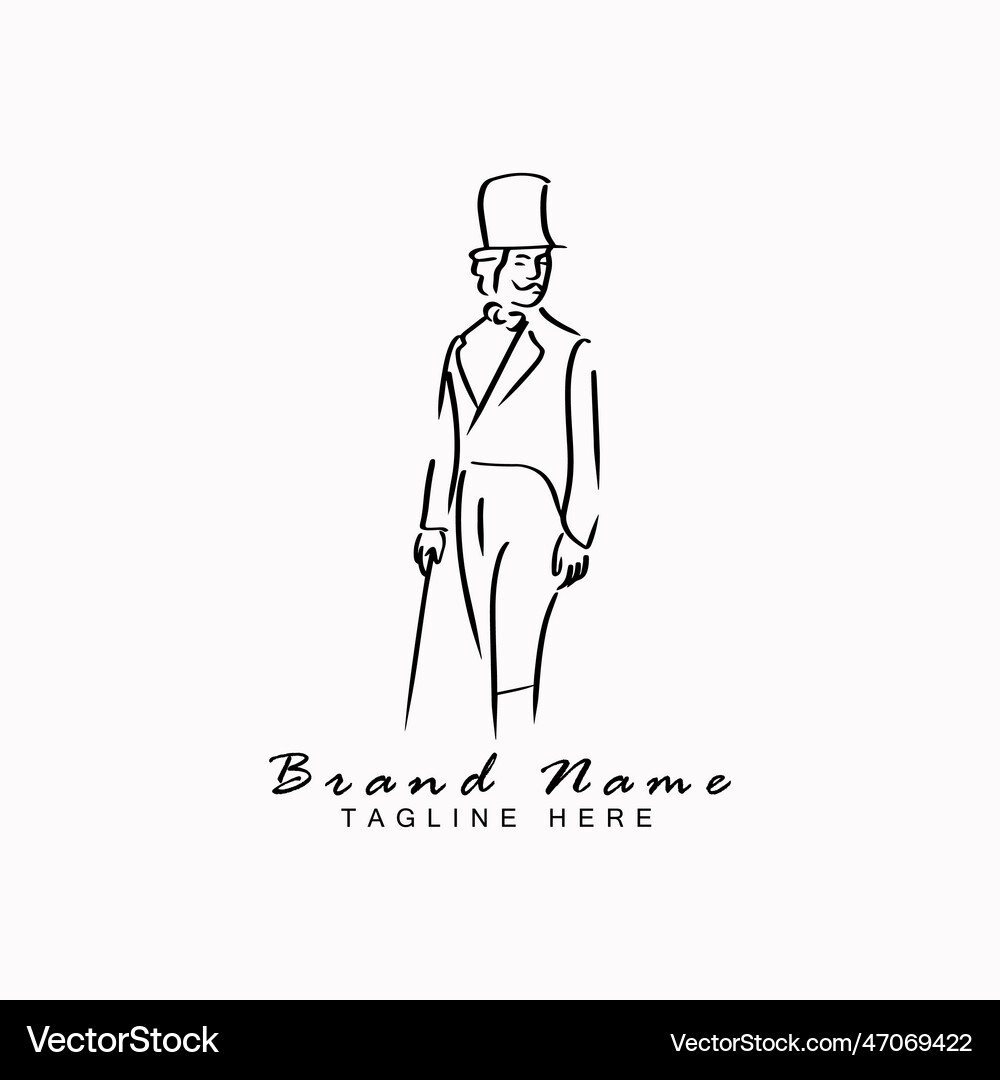 Vintage man style silhouette design template Vector Image