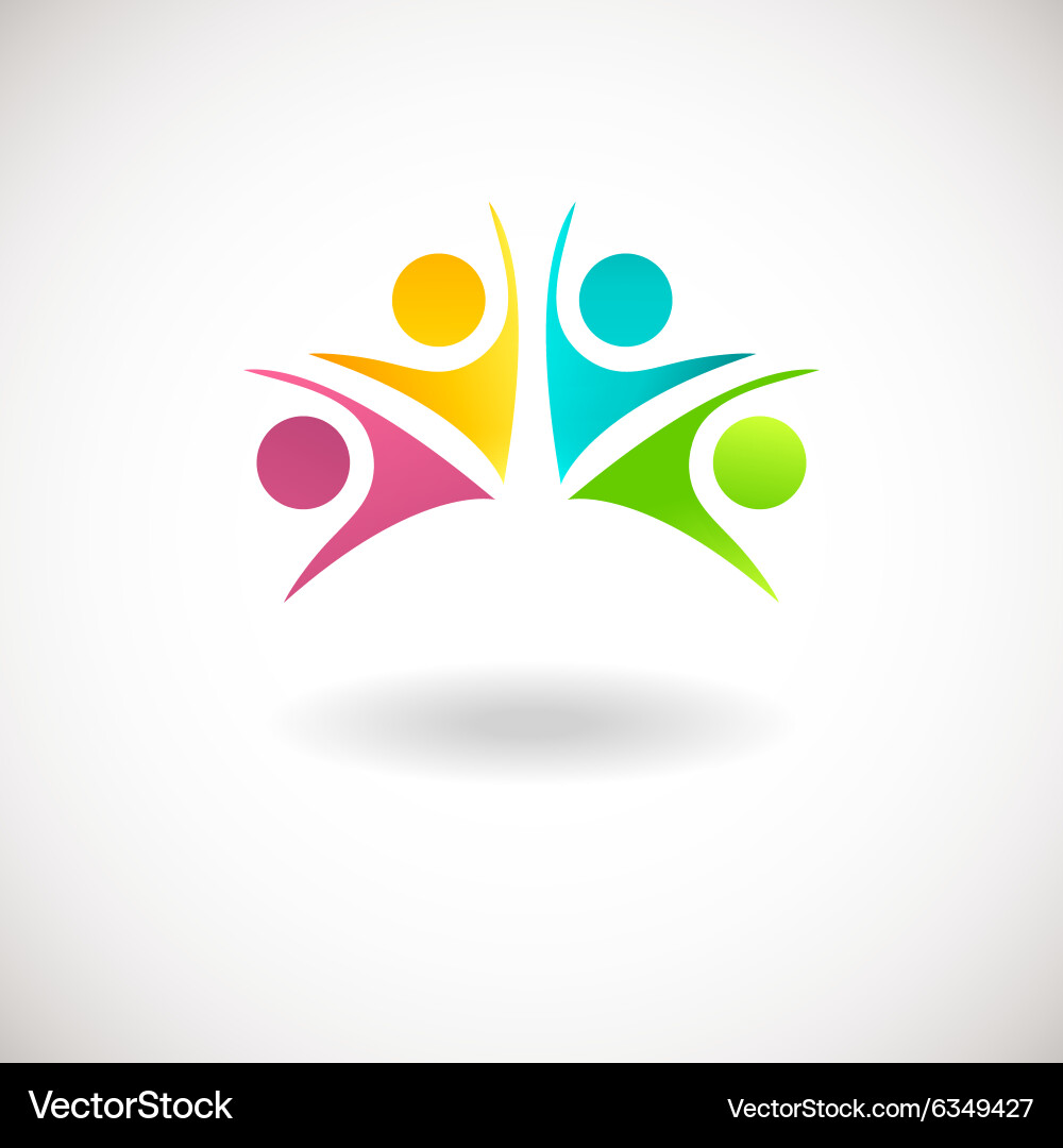Abstract people logo sign icon Royalty Free Vector Image