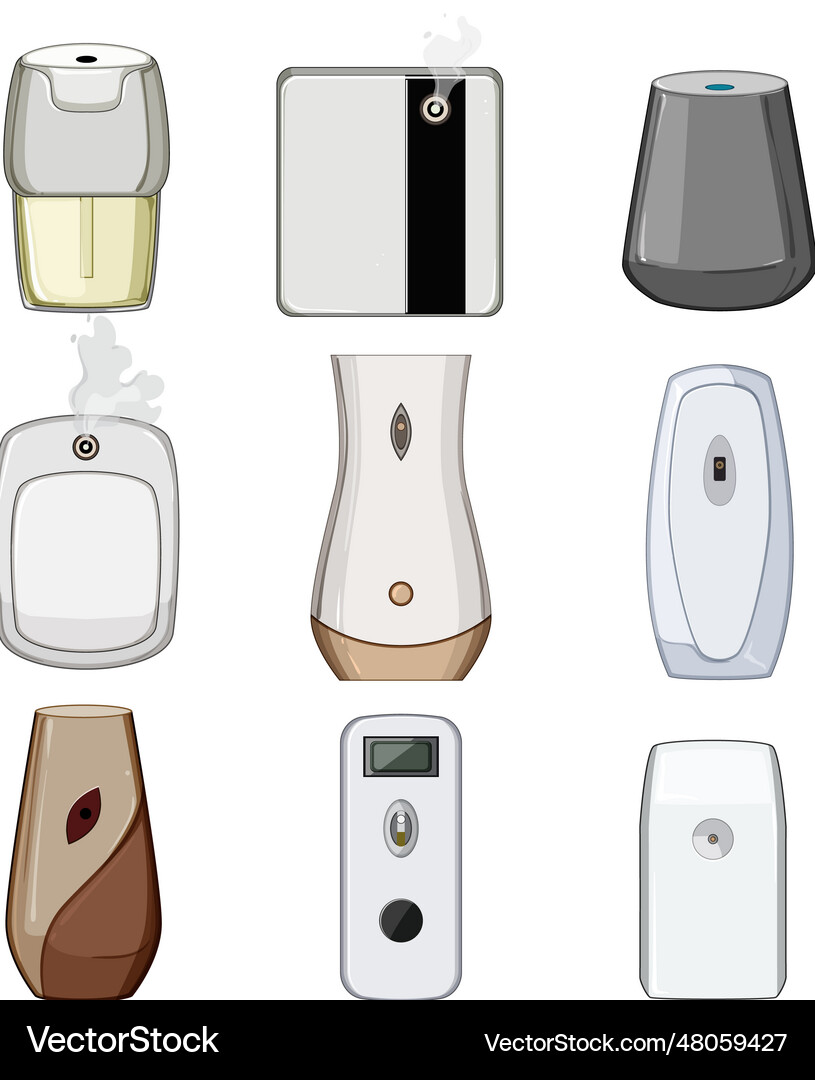 Automatic air freshener set cartoon Royalty Free Vector