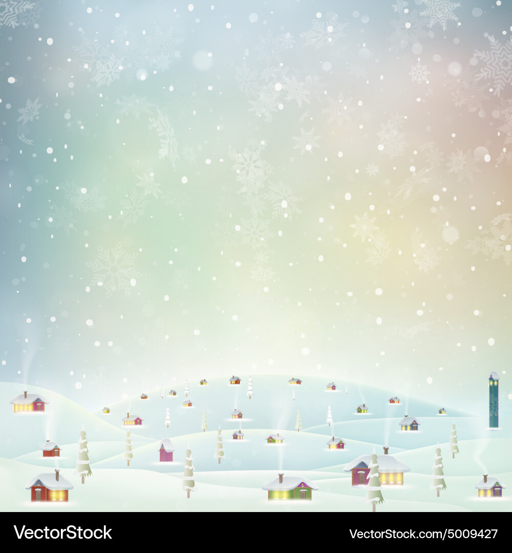 Christmas landscape poster eps 10 Royalty Free Vector Image