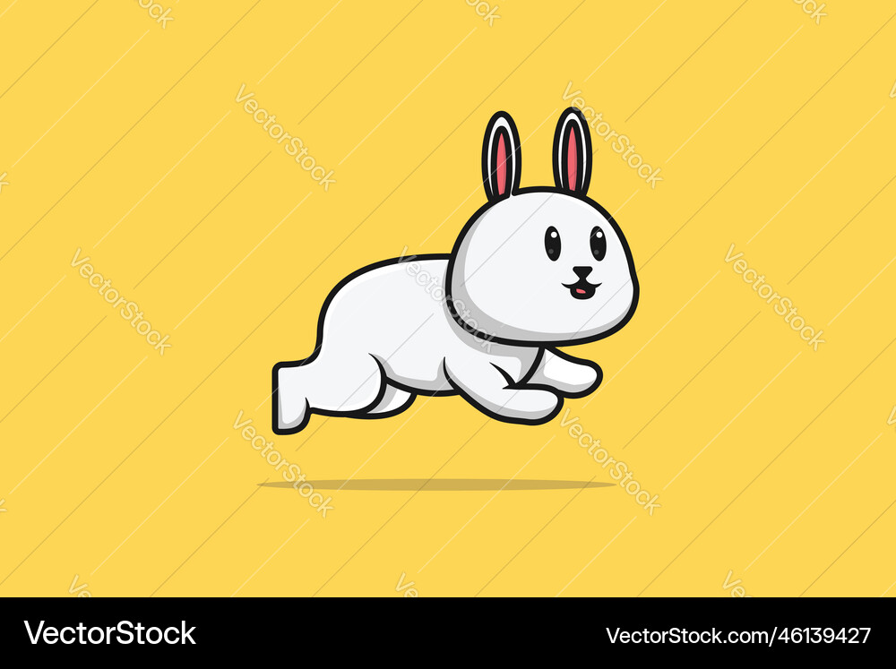 Cute baby rabbit standing cartoon Royalty Free Vector Image