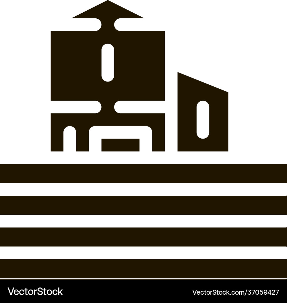 Farm with land icon glyph Royalty Free Vector Image