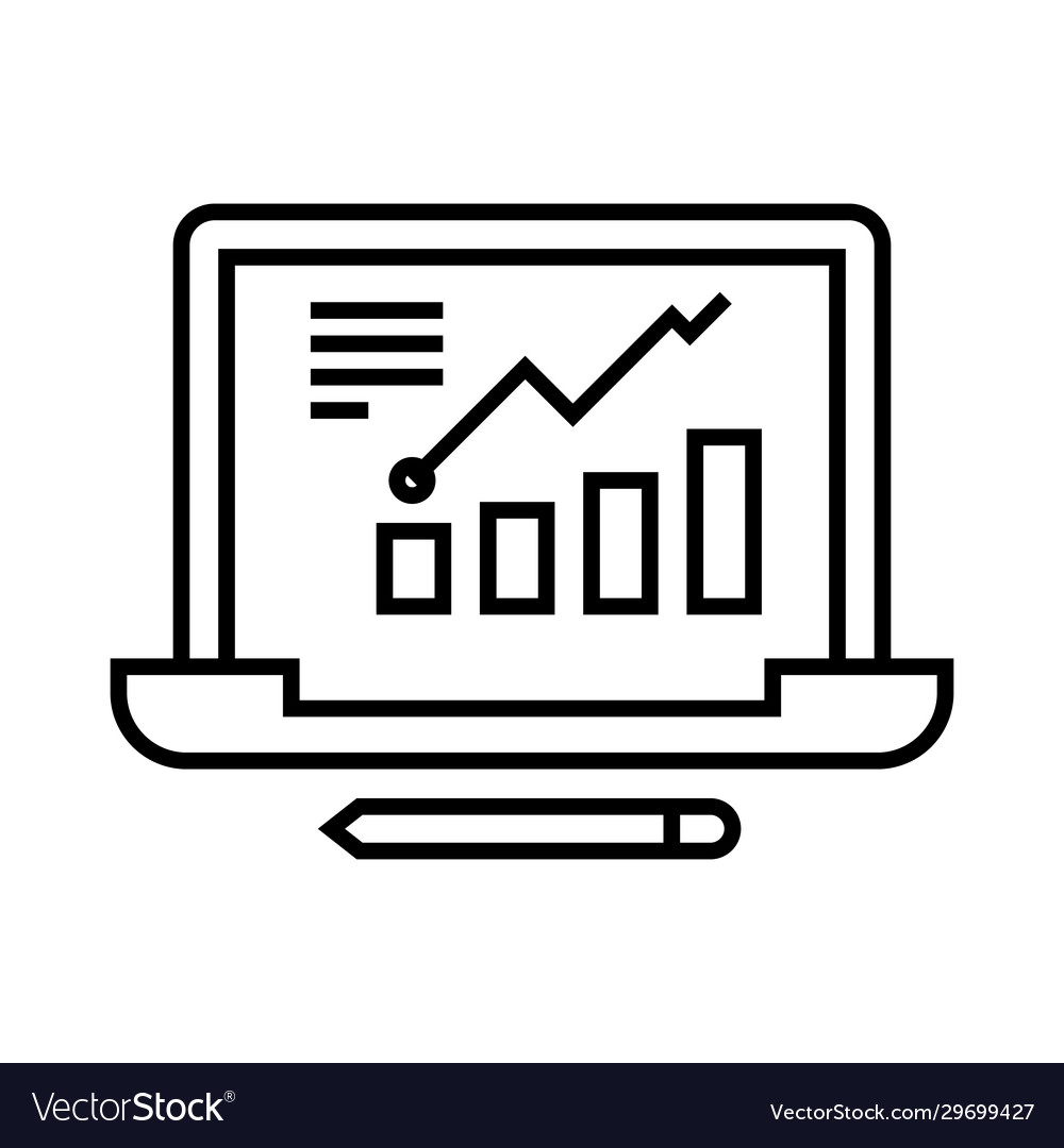 Graphic data line icon concept sign outline Vector Image