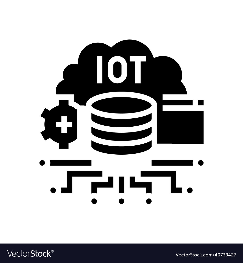 Iot electronic technology glyph icon Royalty Free Vector