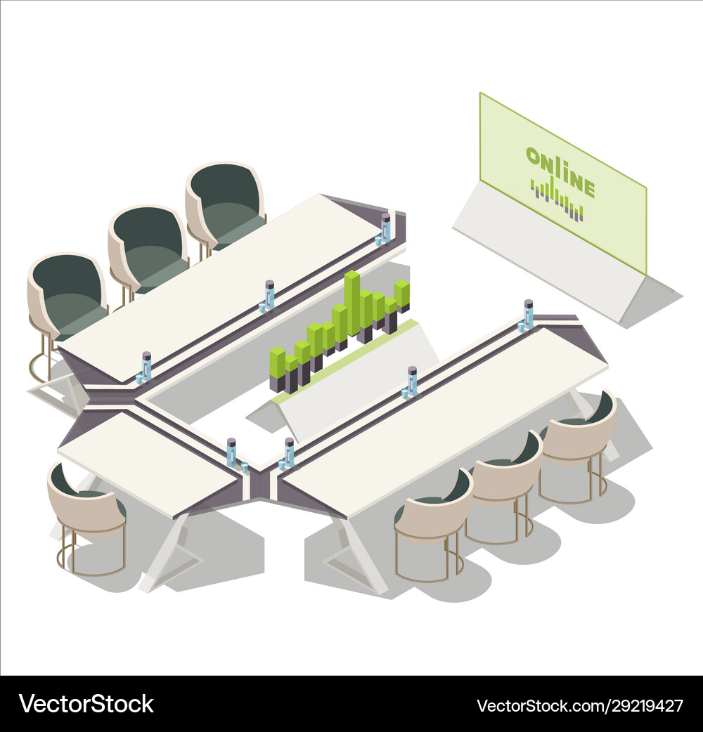 Isometric office meeting room conference Vector Image
