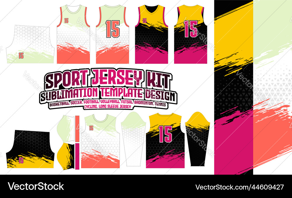 Jersey apparel sport wear sublimation pattern 90 Vector Image