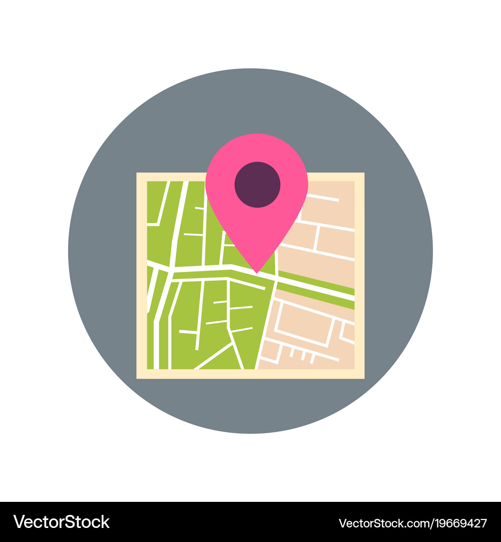 Map with pointer pin icon travel destination Vector Image