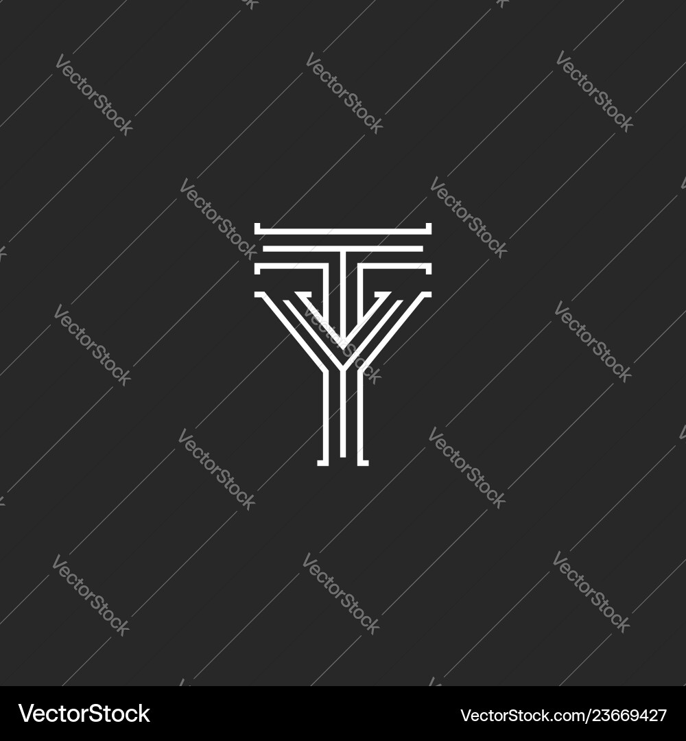 Monogram initials ty yt letters logo design Vector Image