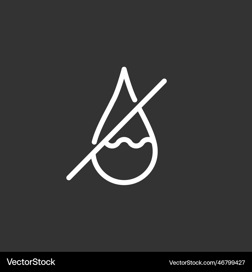 No water icon crossed out Royalty Free Vector Image