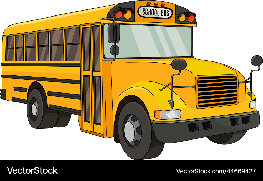 School bus in yellow color Royalty Free Vector Image