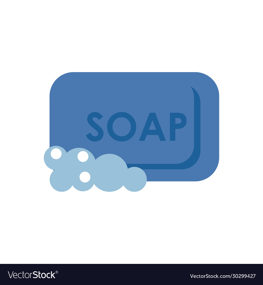 Soap with foam flat style icon Royalty Free Vector Image