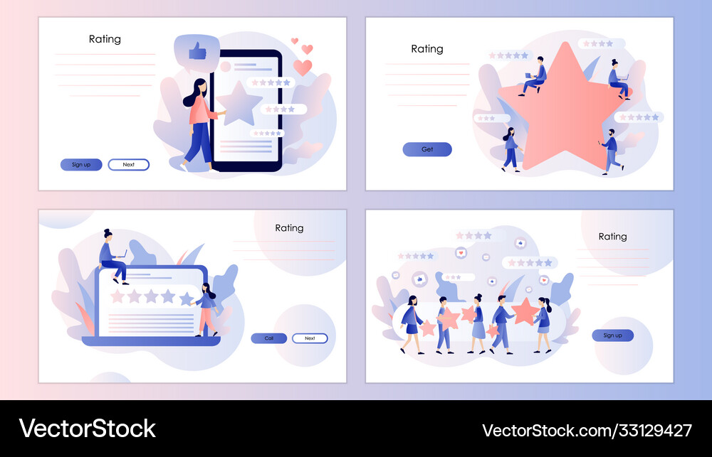 Star rating concept customer reviews screen Vector Image