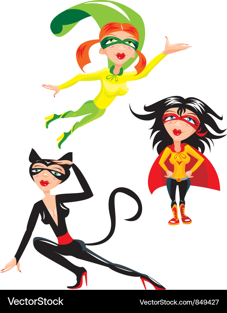 Super hero Girls Royalty Free Vector Image - VectorStock