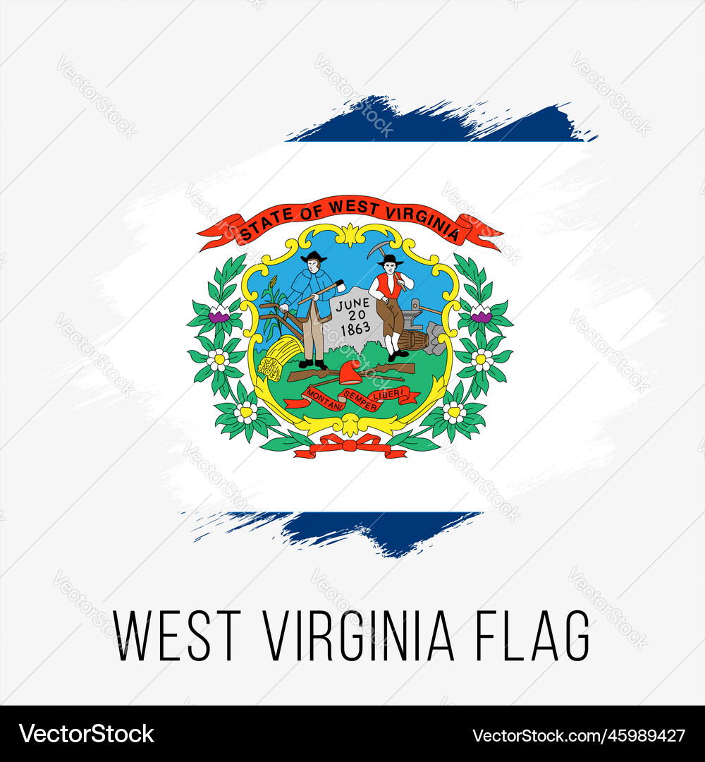 Usa state west virginia flag design Royalty Free Vector