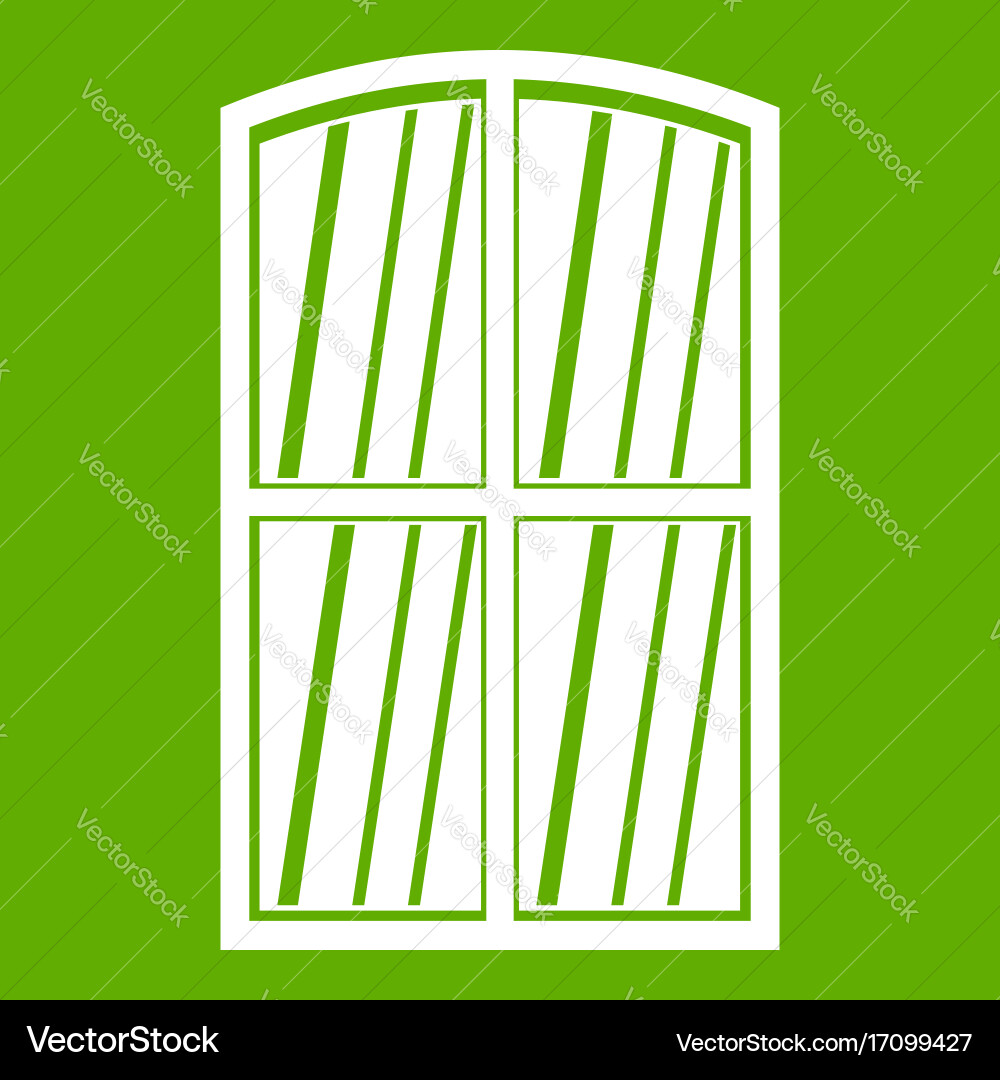 Wooden window icon green Royalty Free Vector Image