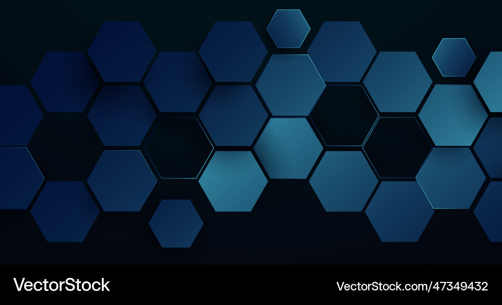 Abstract 3b blue hexagon digital futuristic Vector Image