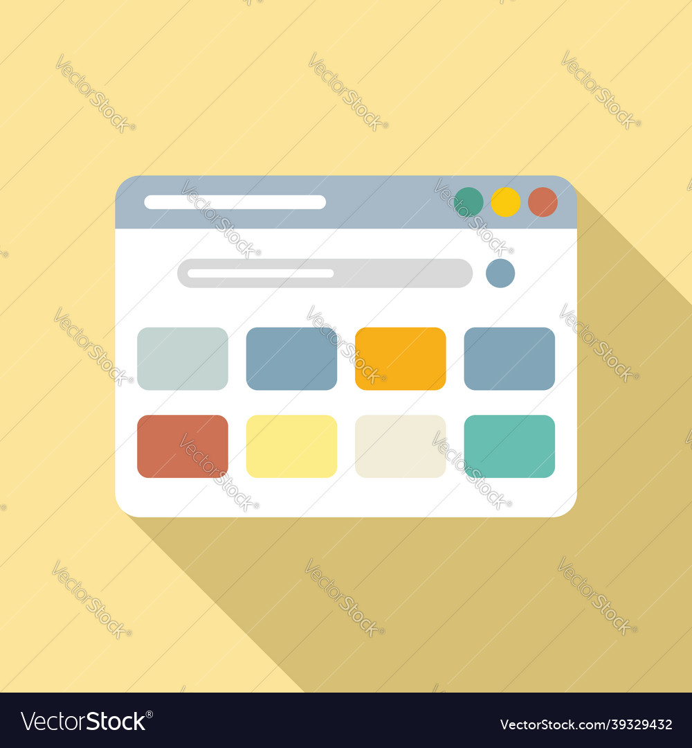 Browser interface icon flat computer Royalty Free Vector