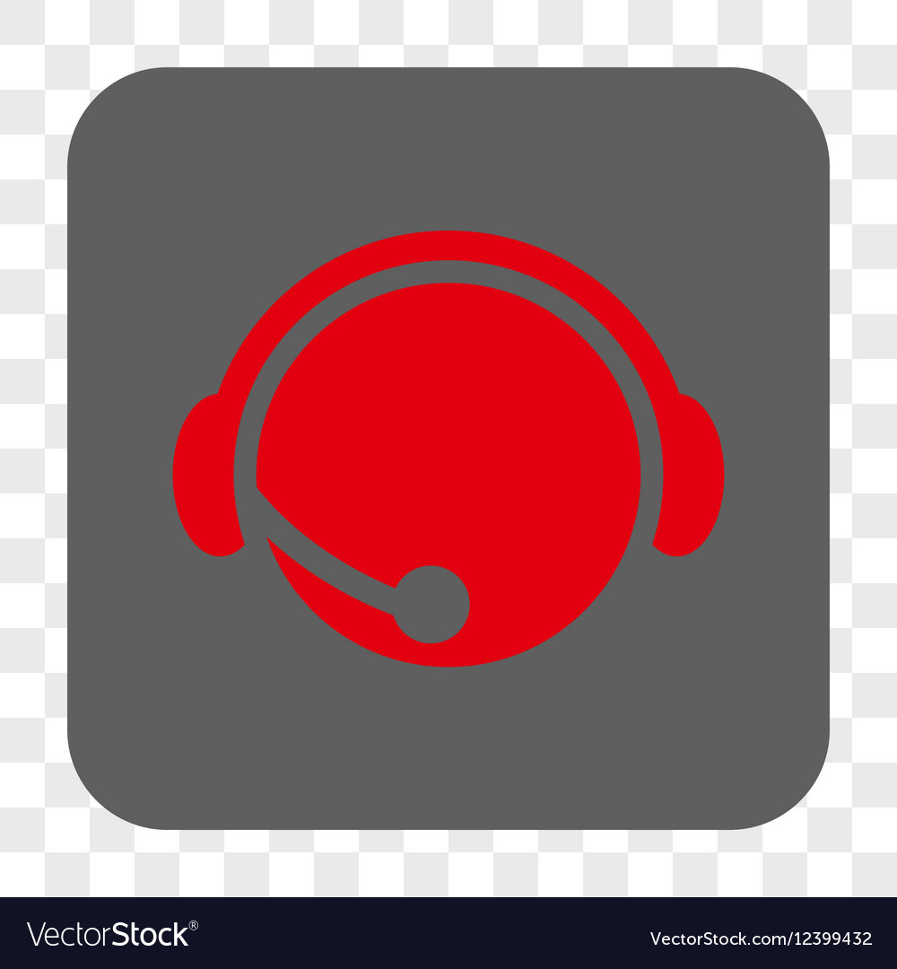 Call center operator rounded square button Vector Image