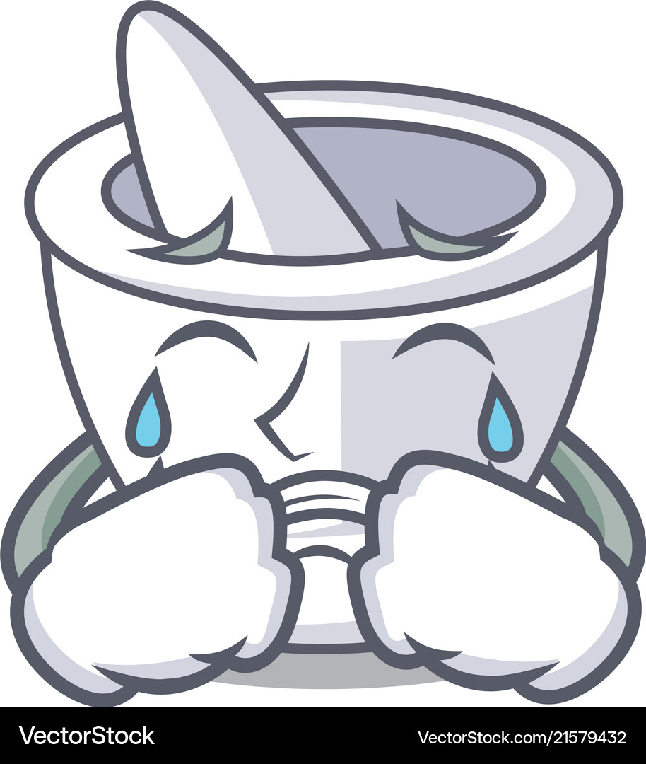 Crying mortar mascot cartoon style Royalty Free Vector Image