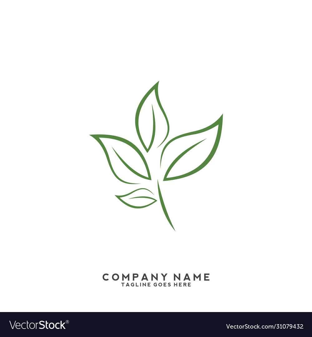 Eco Icon Green Leaf Isolated Royalty Free Vector Image