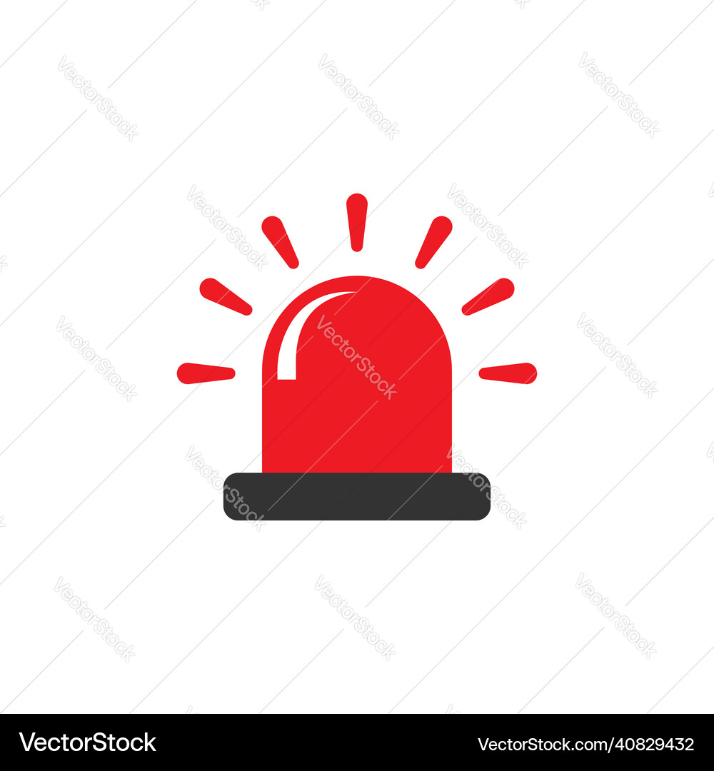 Emergency alarm icon in flat style alert lamp Vector Image