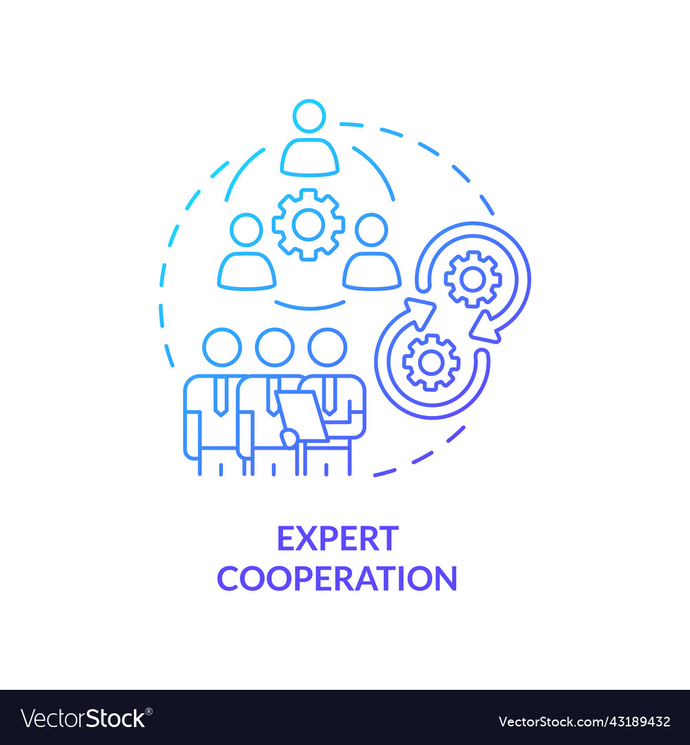 Expert cooperation blue gradient concept icon Vector Image