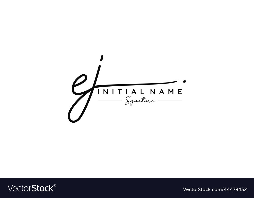 Initial ej signature logo template hand drawn Vector Image