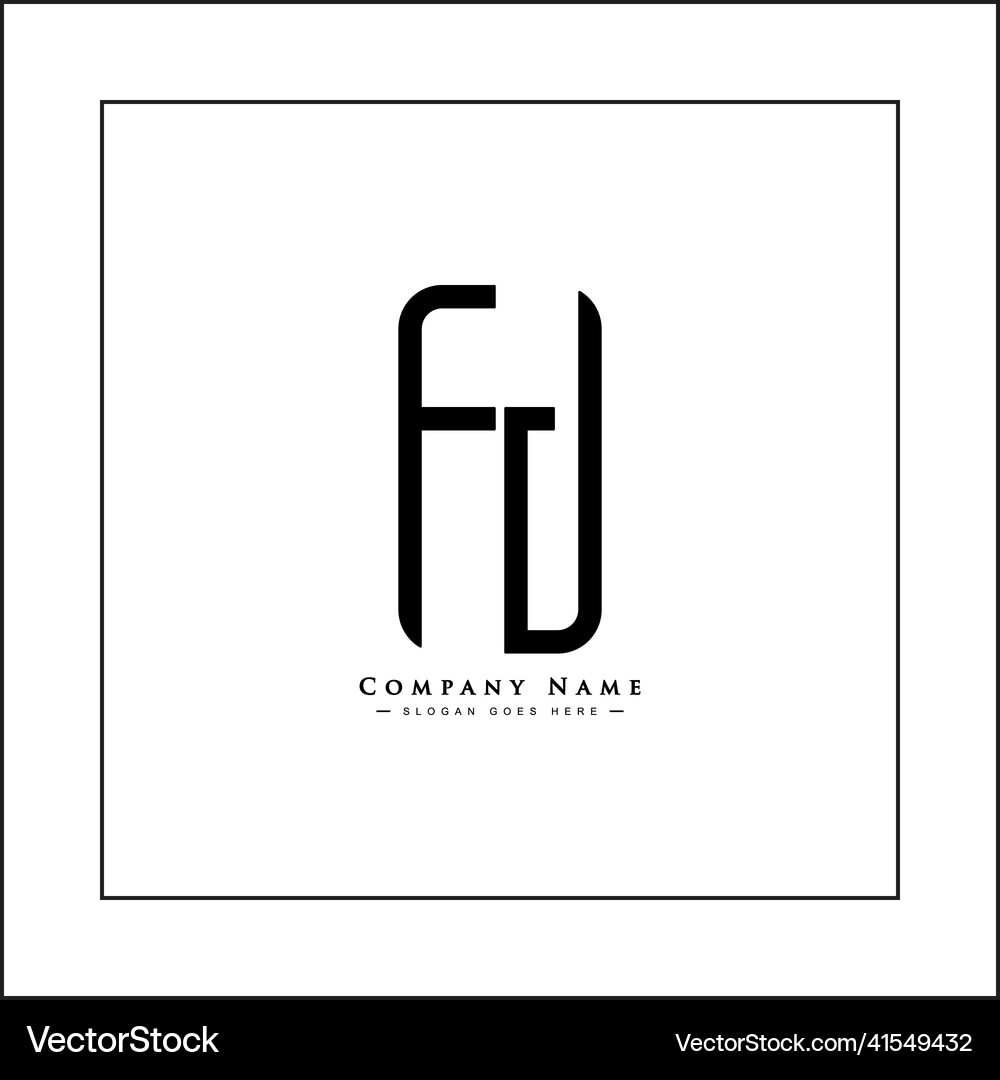Initial letter fj logo - minimal alphabet logo Vector Image